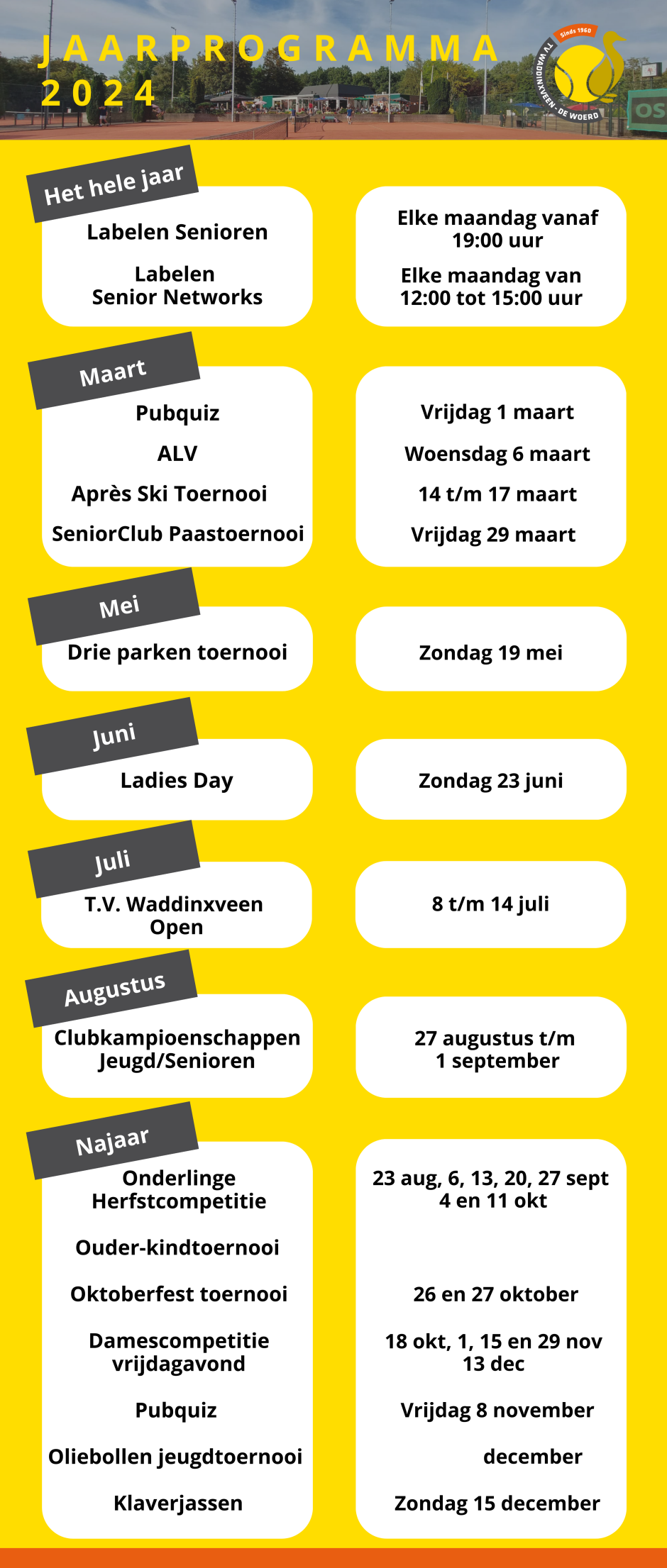 Jaarprogramma 2024 bekend! · TV Waddinxveen